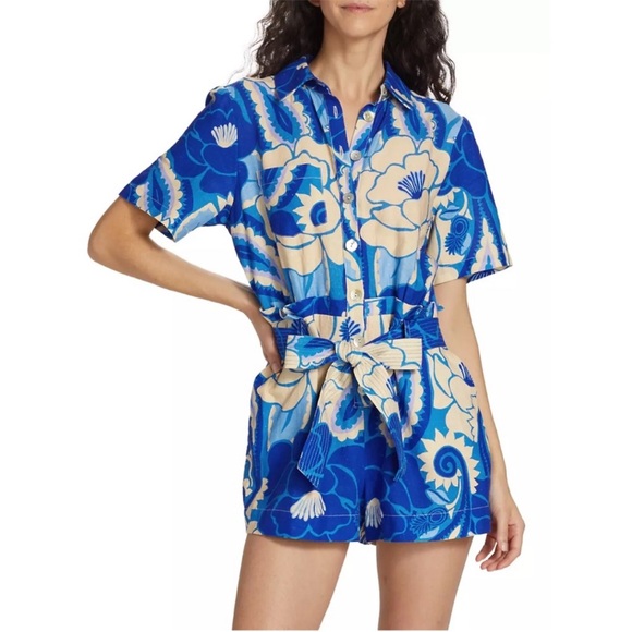 FARM Rio | Pants & Jumpsuits | Farm Rio Tropical Groove Floral Belted ...